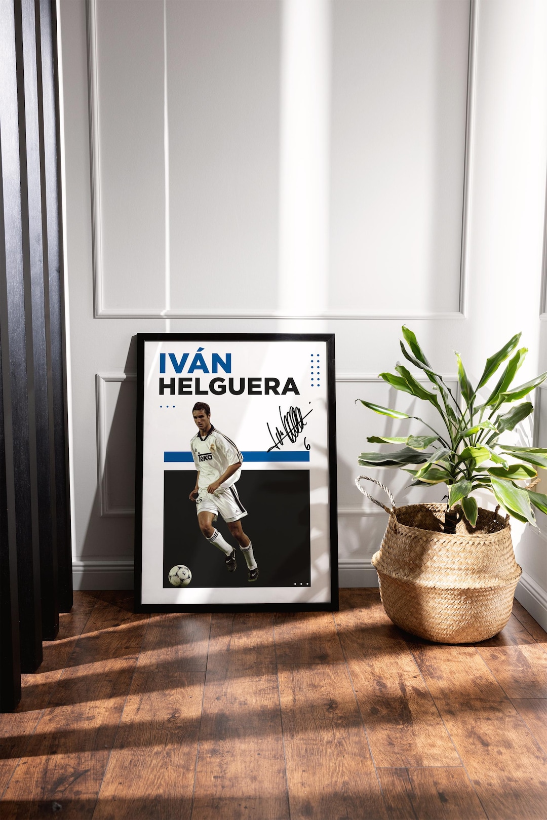 Iván Helguera Real Madrid Poster, Digital Football Wall Art, Galacticos ...