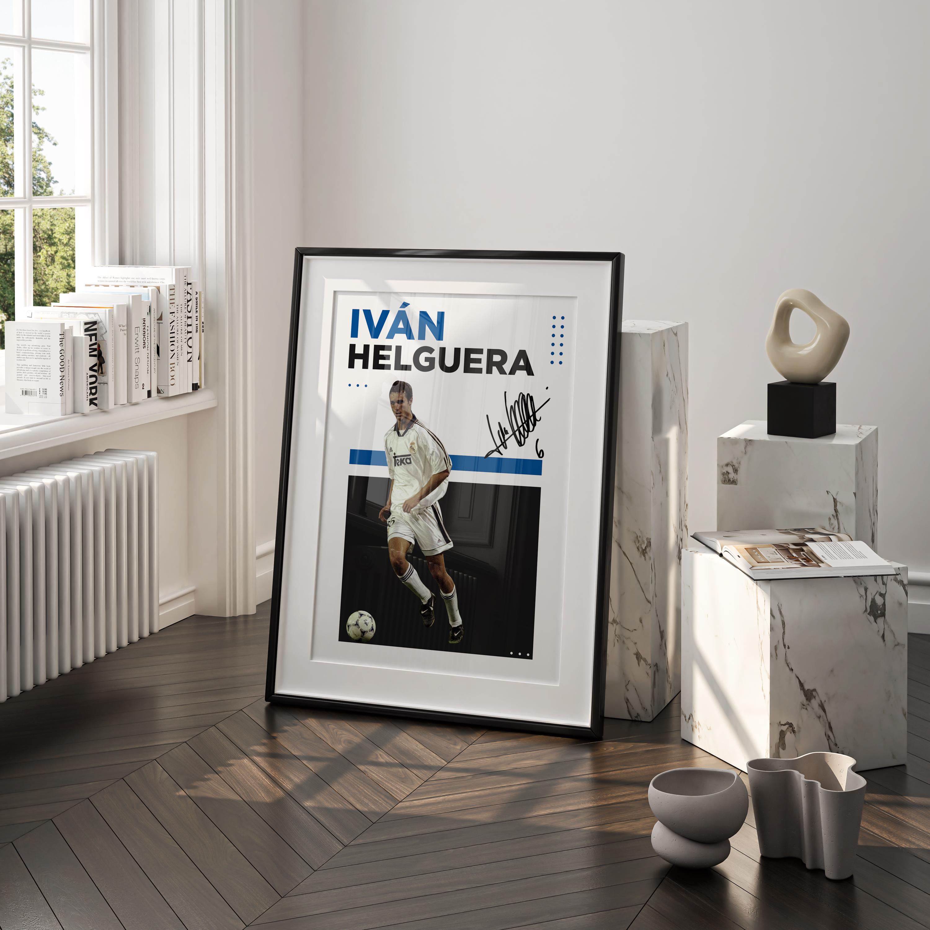 Iván Helguera Real Madrid Poster, Digital Football Wall Art, Galacticos ...