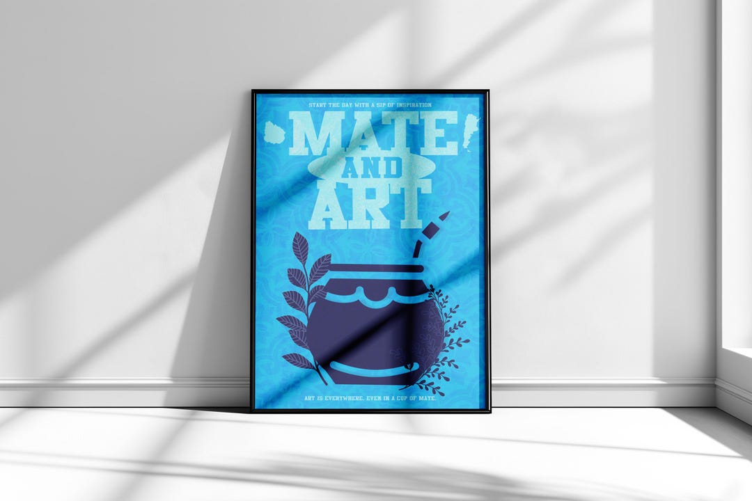 Handcrafted Mate Cup Y Art Print Set Unique Argentine Yerba Mate Design ...