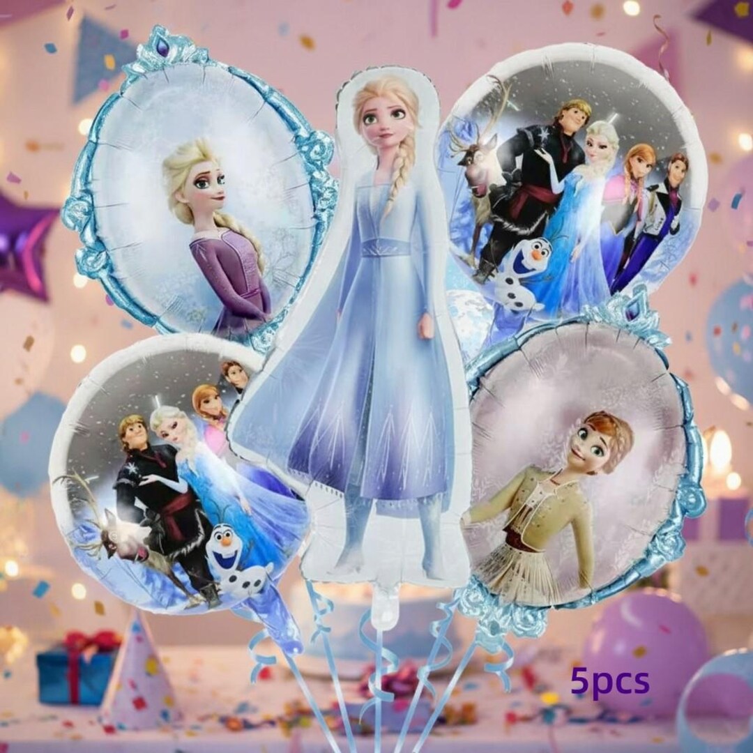 Ice Princess Party Balloon Set – Blue Foil Balloons for Kids Birthday ...