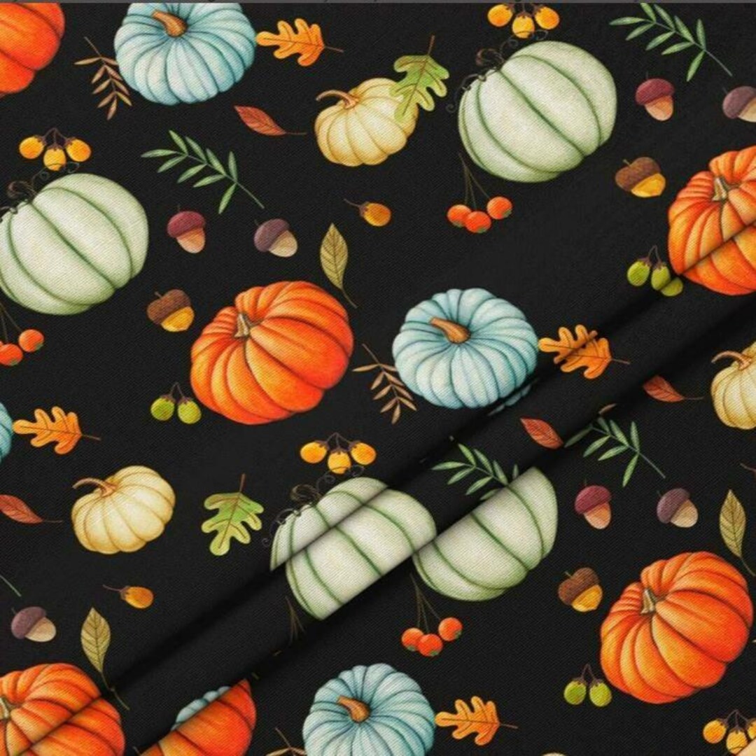 Halloween Pattern Colorful Pumpkins Print Fabric by the Meters - Etsy