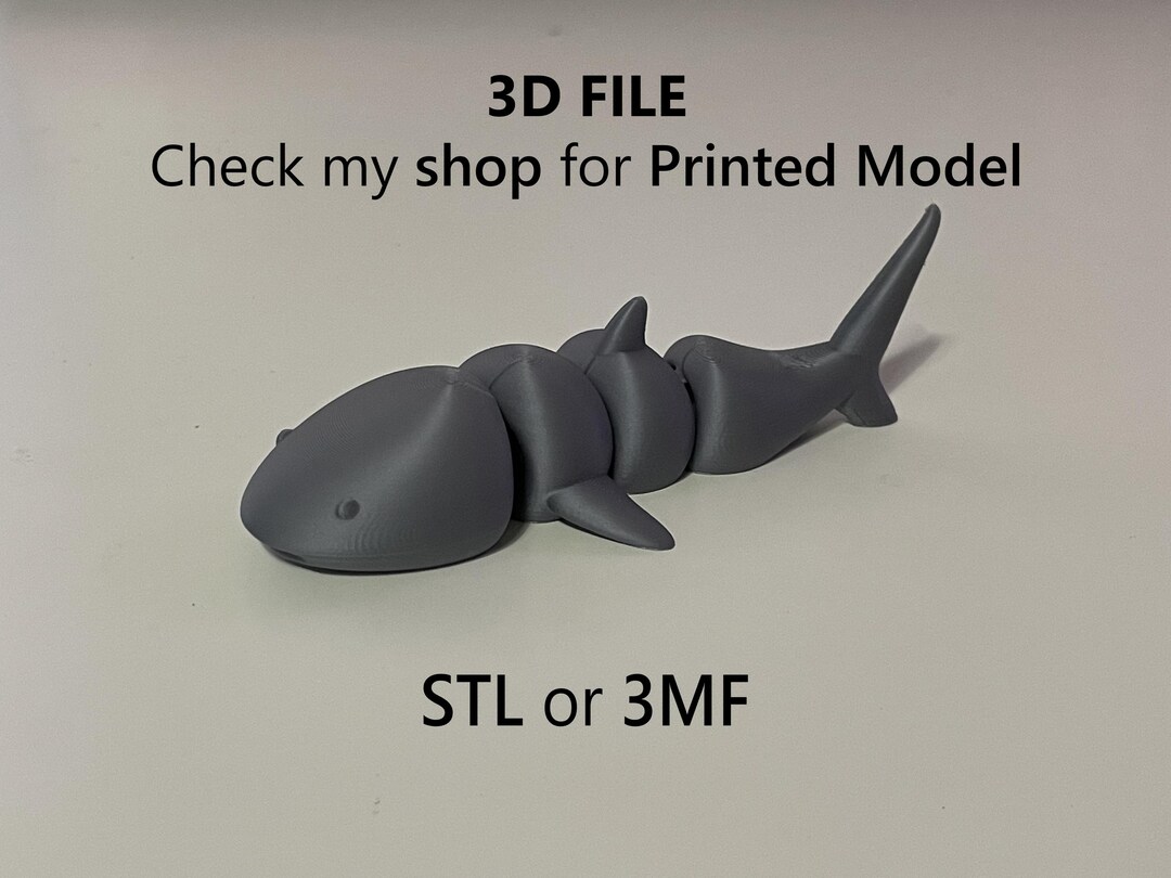3D Printable Flexible Shark STL - Unleash Your Imagination! - Etsy