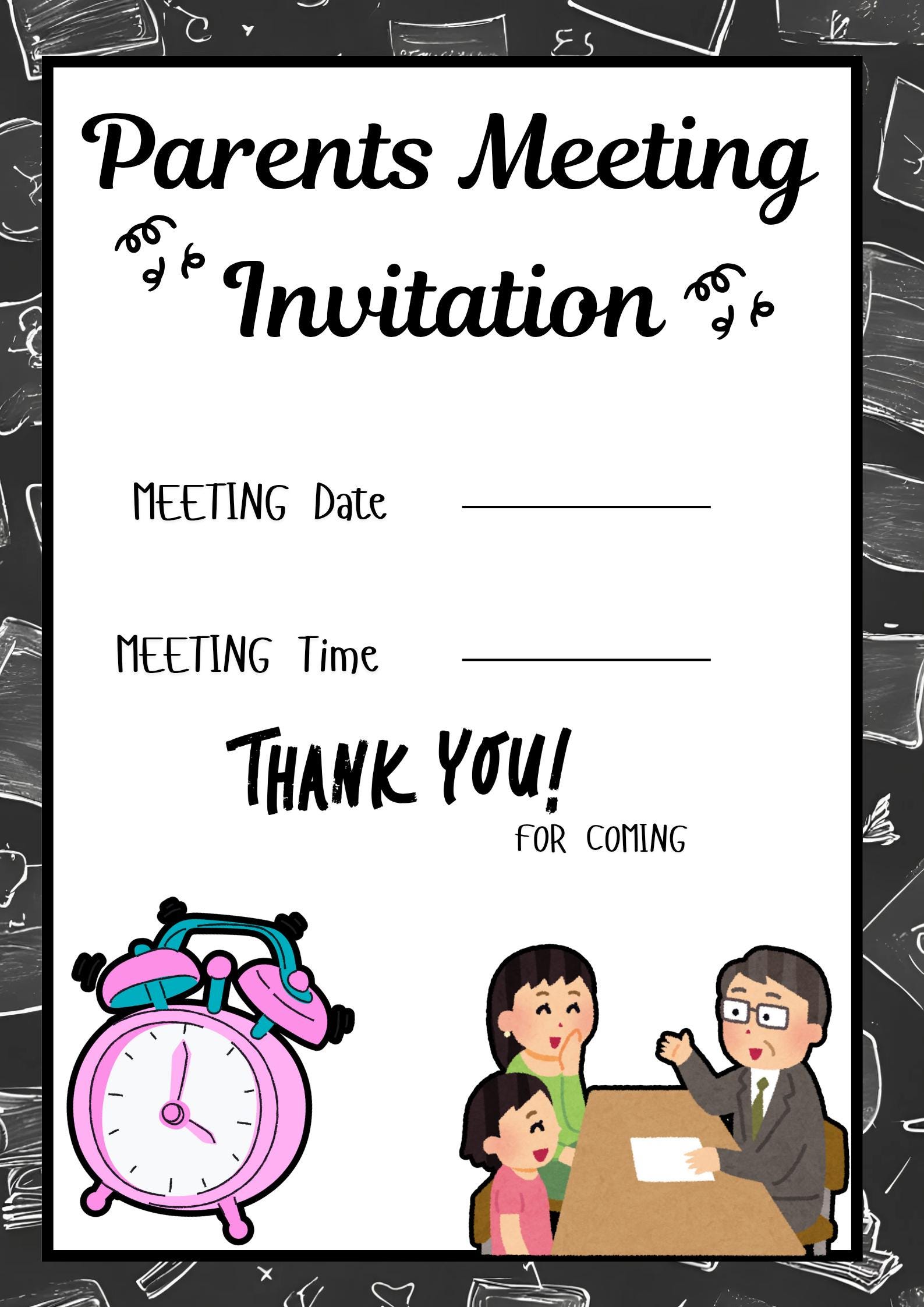 School Parent Meeting Digital Invitation Card – Modern & Informative ...