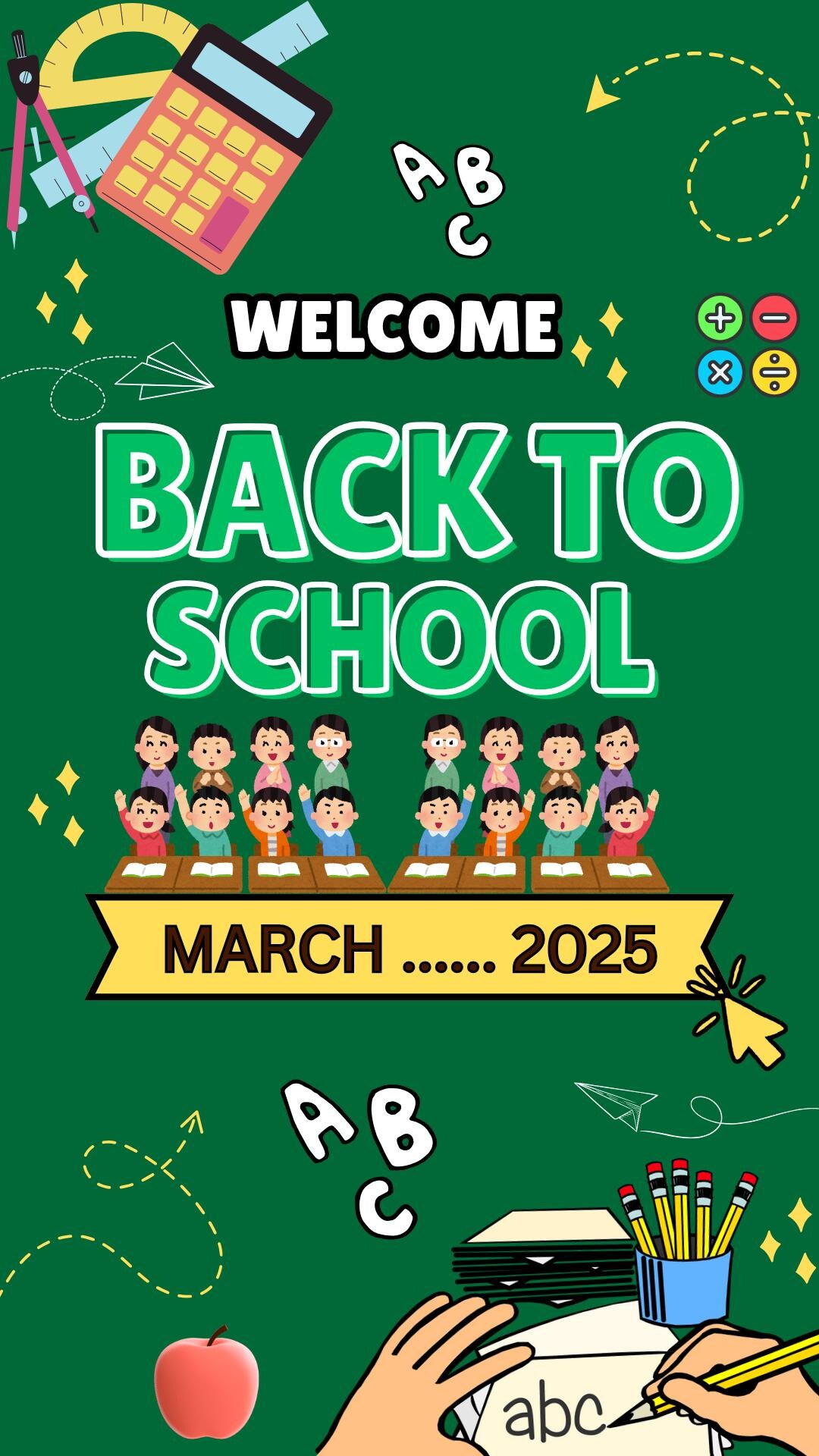Welcom Back to School 2025 Digital PNG Bundle - Printable Classroom ...