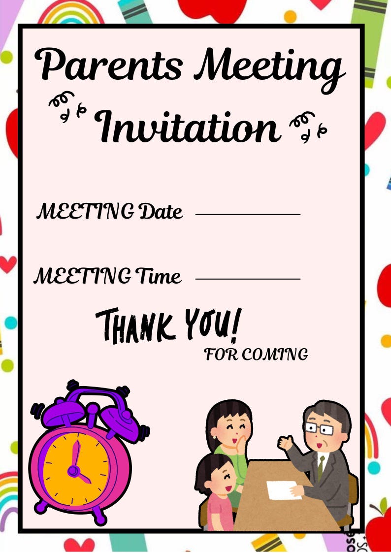 School Parent Meeting Digital Invitation Card – Modern & Informative ...