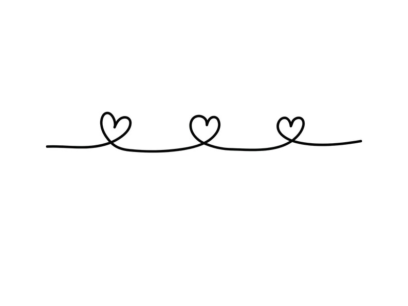 Heart Text Dividers SVG Bundle: Wedding & Doodle Borders (digital ...
