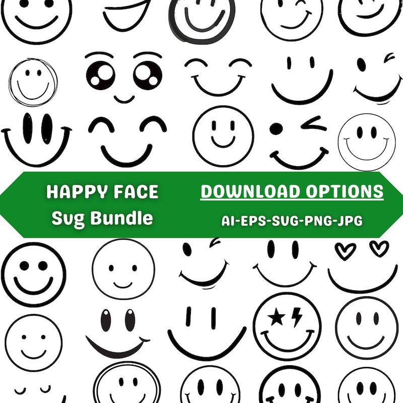 Smiley Face Clipart - Etsy