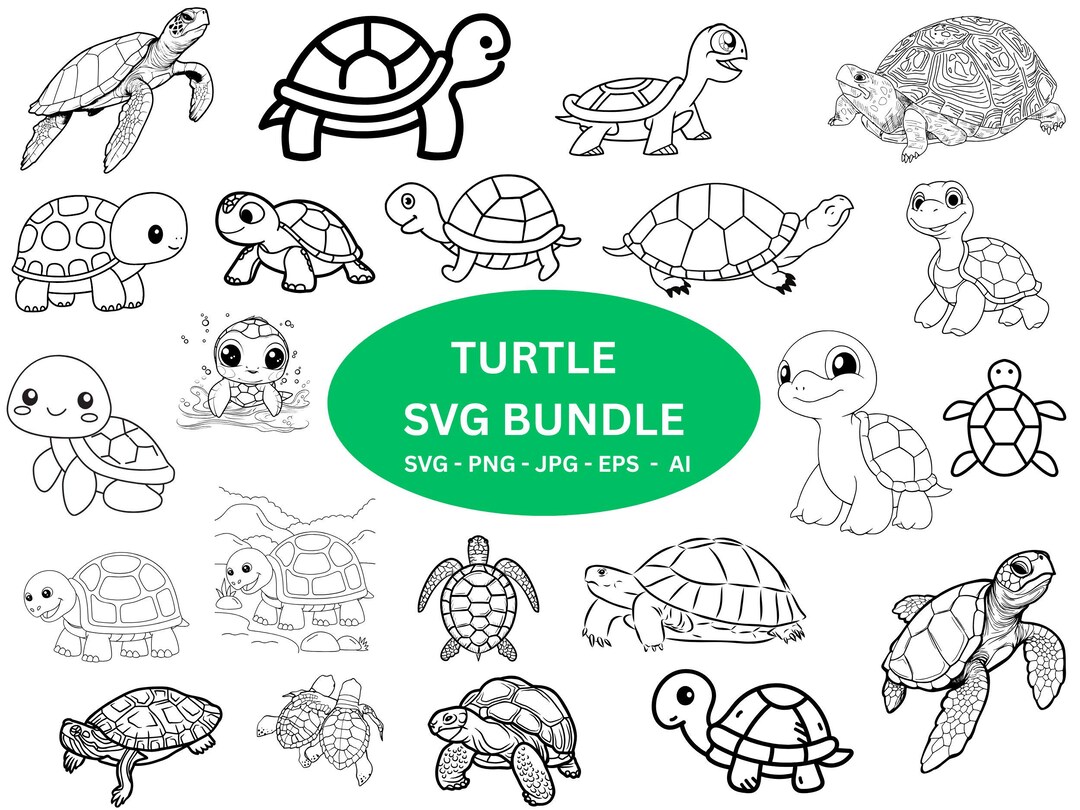Turtle SVG Bundle: Sea Turtle Clipart Designs (digital Download) - Etsy
