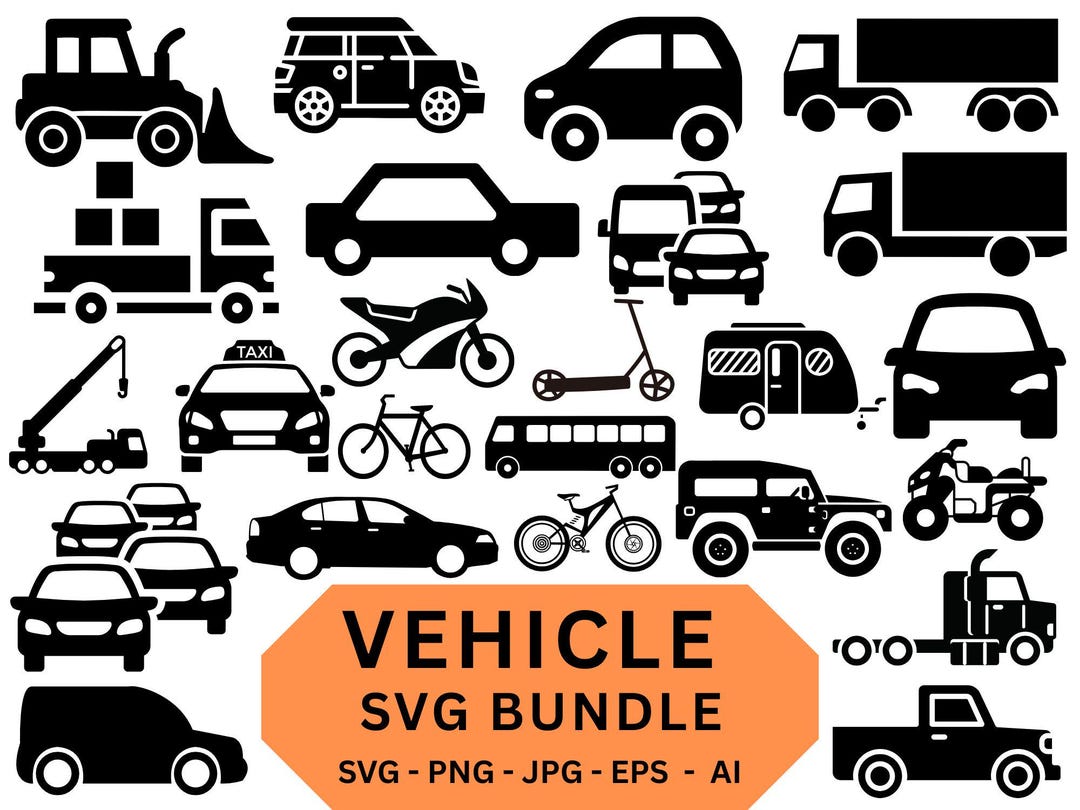 Vehicles Svg Bundle, Transportation Svg, Airplane Svg, Vehicle Clipart ...