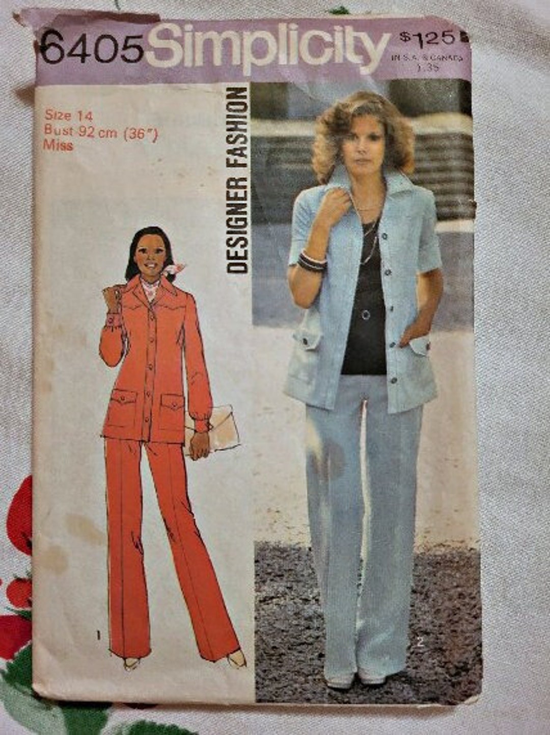 Vintage 1974 SIMPLICITY Pattern 6405 VERIFIED COMPLETE minor Tears ...