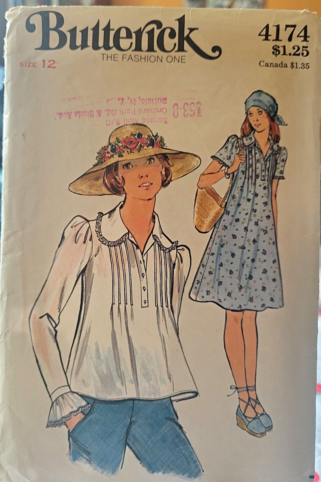 Vintage 1970s BUTTERICK Pattern 4174 VERIFIED COMPLETE Misses' Dress ...
