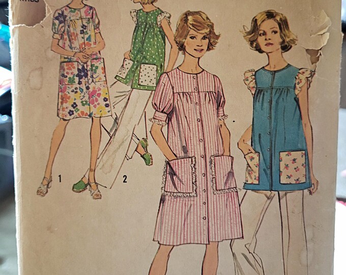 Vintage 1974 - SIMPLICITY 6414 - VERIFIED COMPLETE - Women's Smock ...
