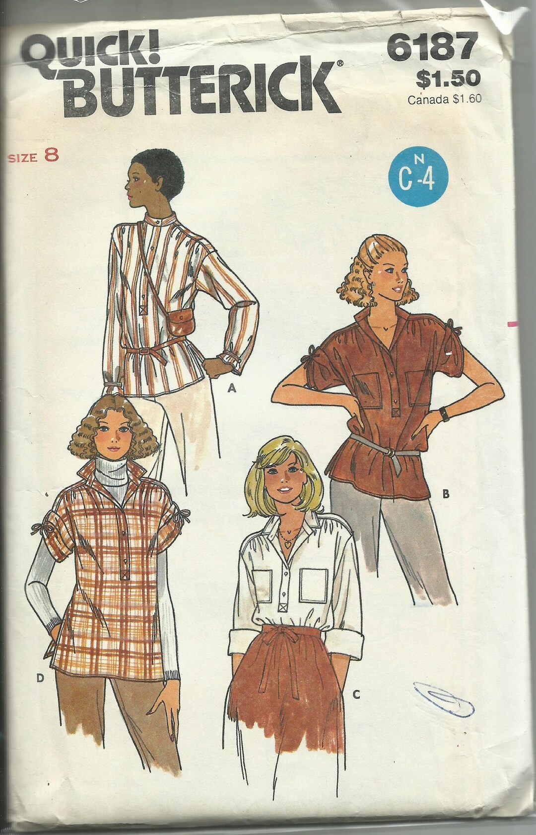 Vintage 1970s Quick BUTTERICK Pattern 6187 - VERIFIED COMPLETE - Misses ...