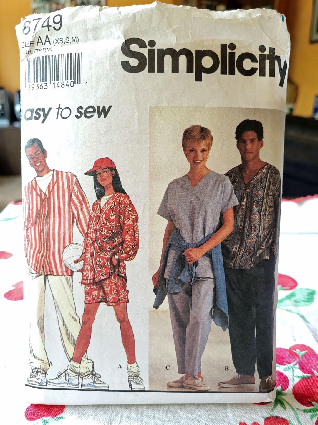 Vintage 1990s SIMPLICITY Pattern 8749 - Easy Unisex Pull on Pants ...