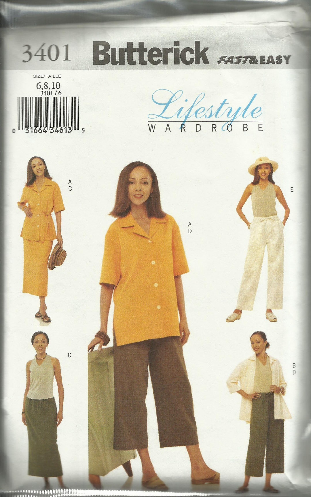 BUTTERICK Lifestyle Wardrobe Pattern 3401 - VERIFIED COMPLETE - Misses ...