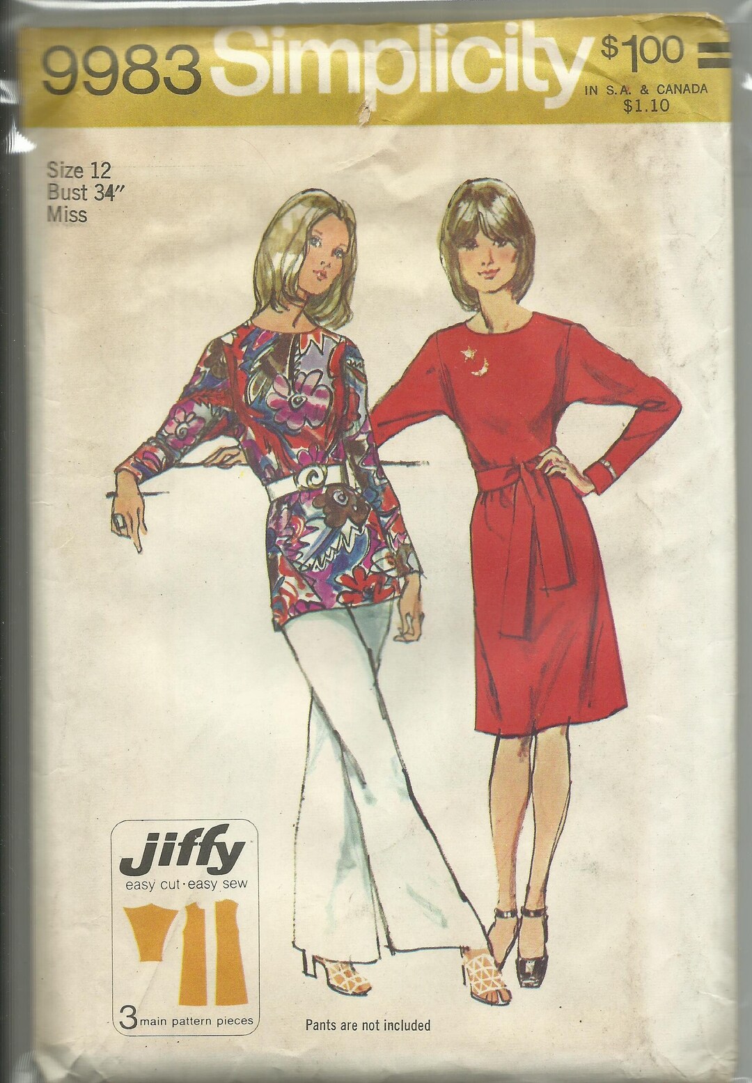 Vintage 1972 SIMPLICITY Pattern 9983 - Jiffy - VERIFIED COMPLETE ...