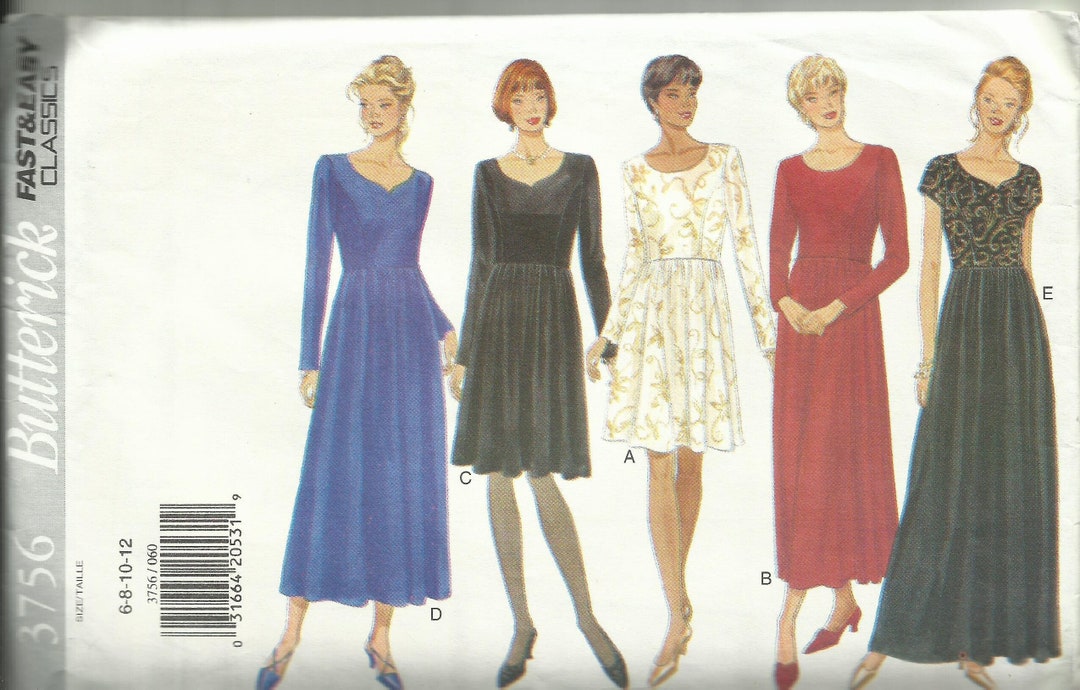 Vintage 1994 BUTTERICK Pattern 3756 Cut to Size 10 - Classics - Misses ...