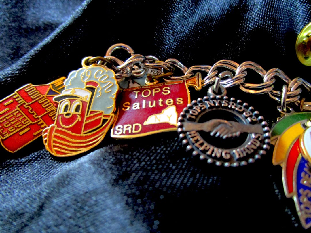 Vintage TOPS taking off Pounds Sensibly Charm Bracelet 7 16 Charms Plus ...