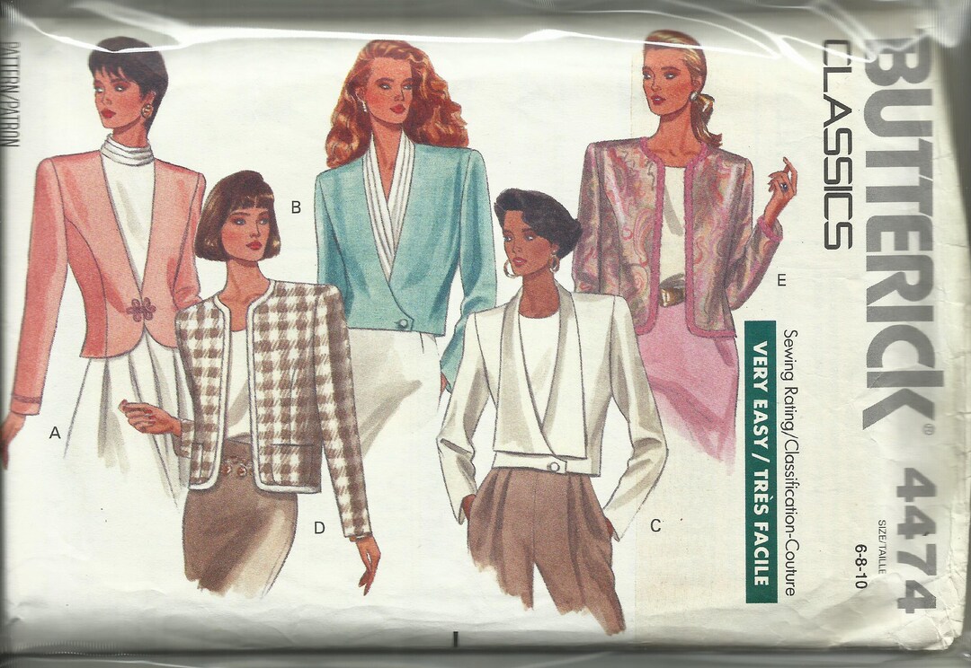 Vintage 1989 BUTTERICK Pattern 4474 VERIFIED COMPLETE Classics Misses ...