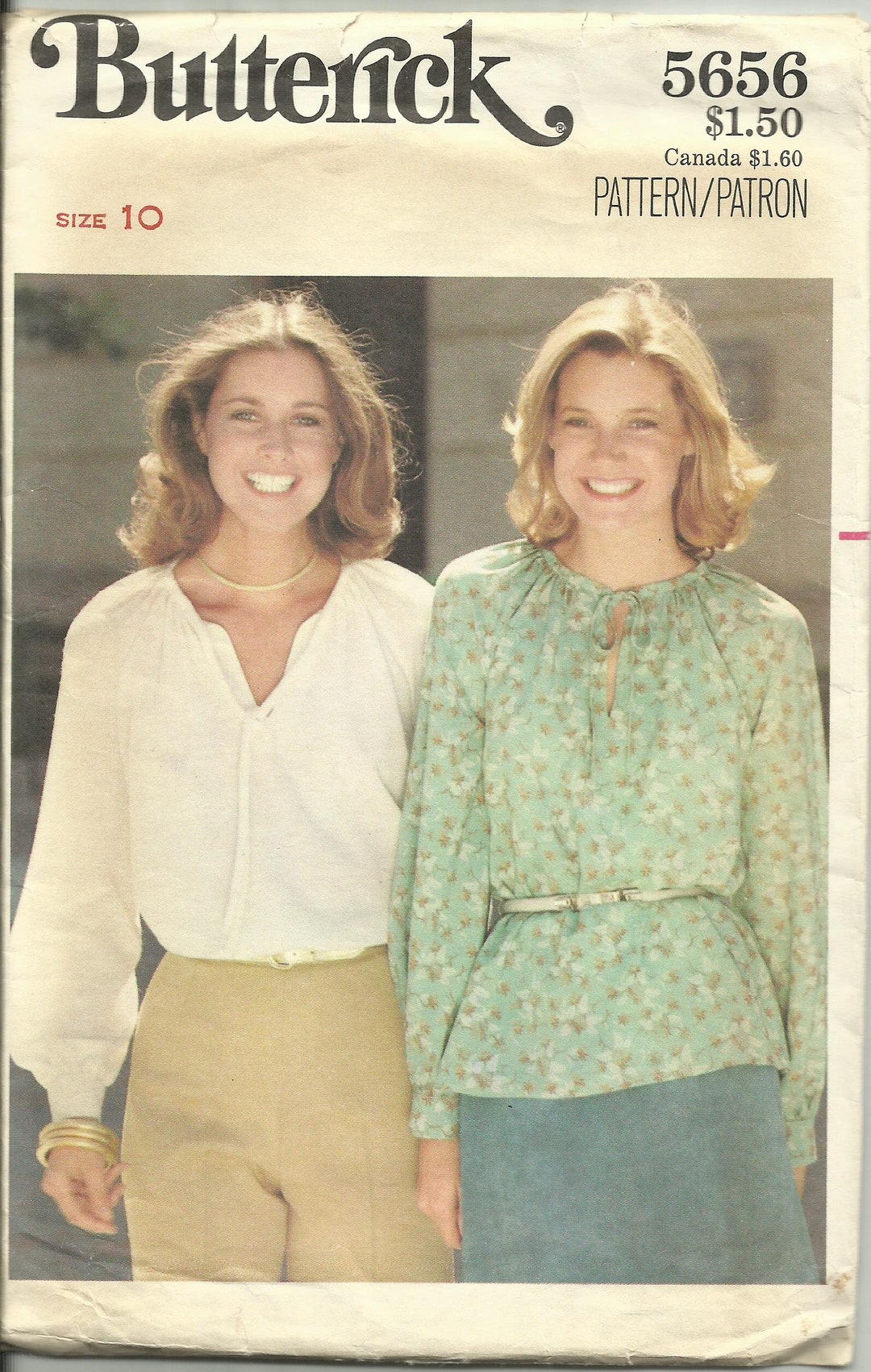 Vintage 1970s BUTTERICK Pattern 5656 VERIFIED COMPLETE Misses' Peasant ...