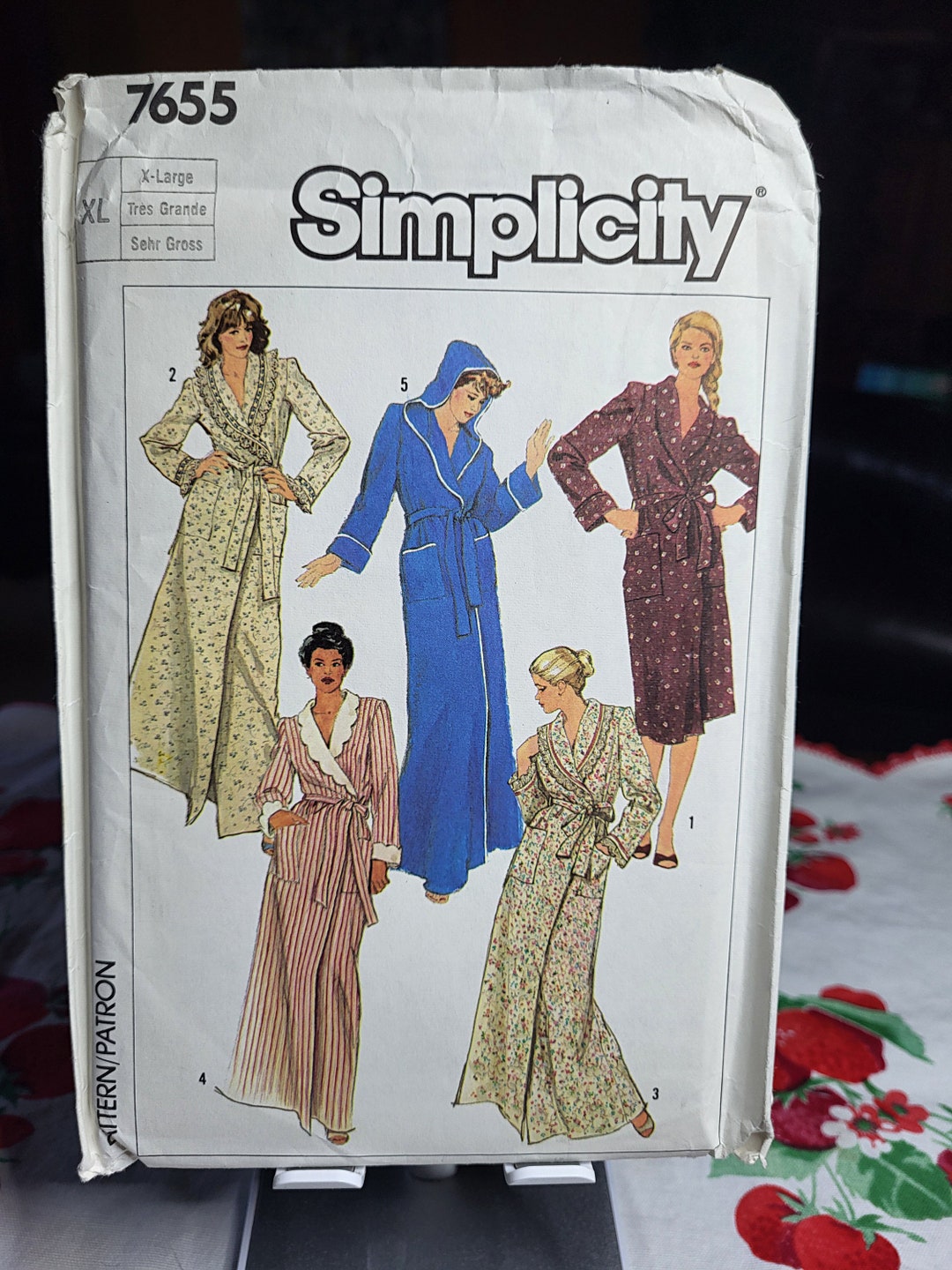 1986 Vintage SIMPLICITY Pattern 7655 Misses Shawl Collar or Hooded ...