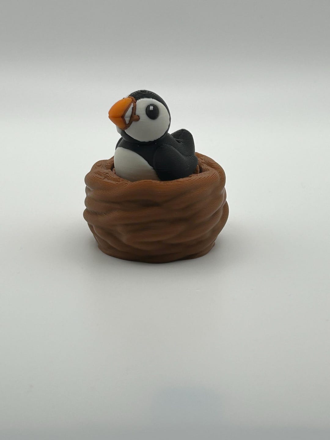 Puffin in Nest Keychain – 3D Printed Puffin Bird Fidget, Cute Desk Toy ...