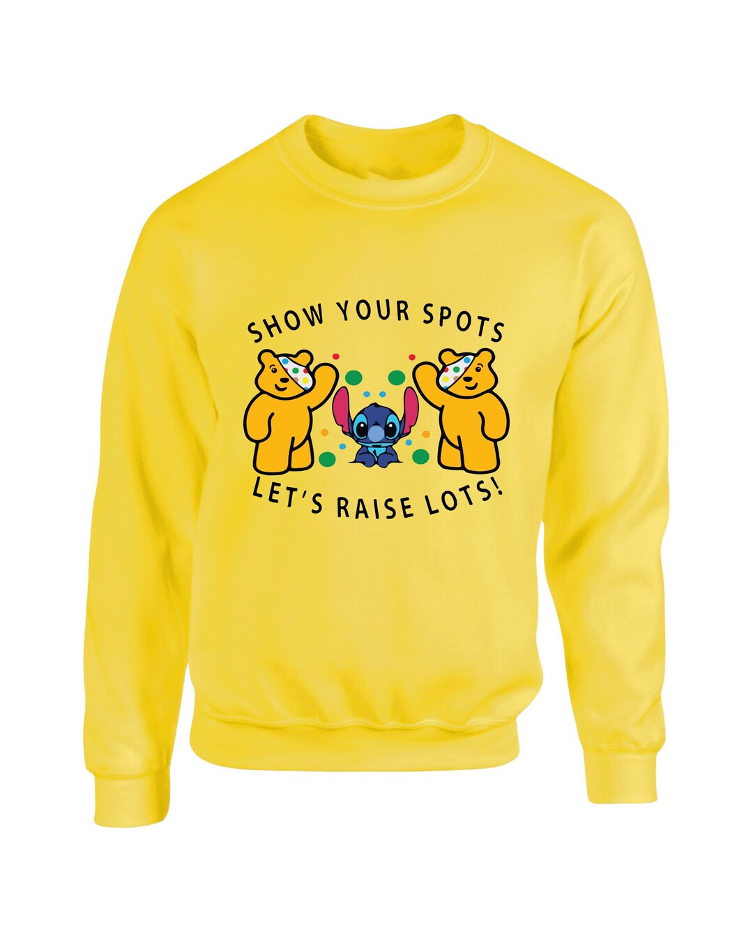 Disney Stitch Children in Need Pudsey Bear Jumper Lets Raise Lots Show ...