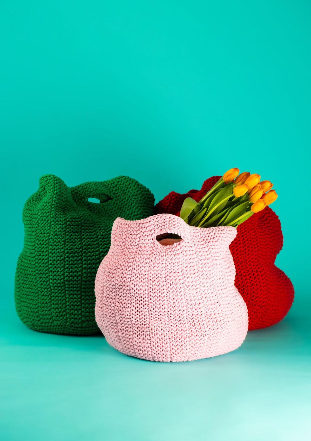 Nesting Baskets Knitting Pattern PDF – Knit in the Round – Chunky Cotton Storage Baskets – Easy ...