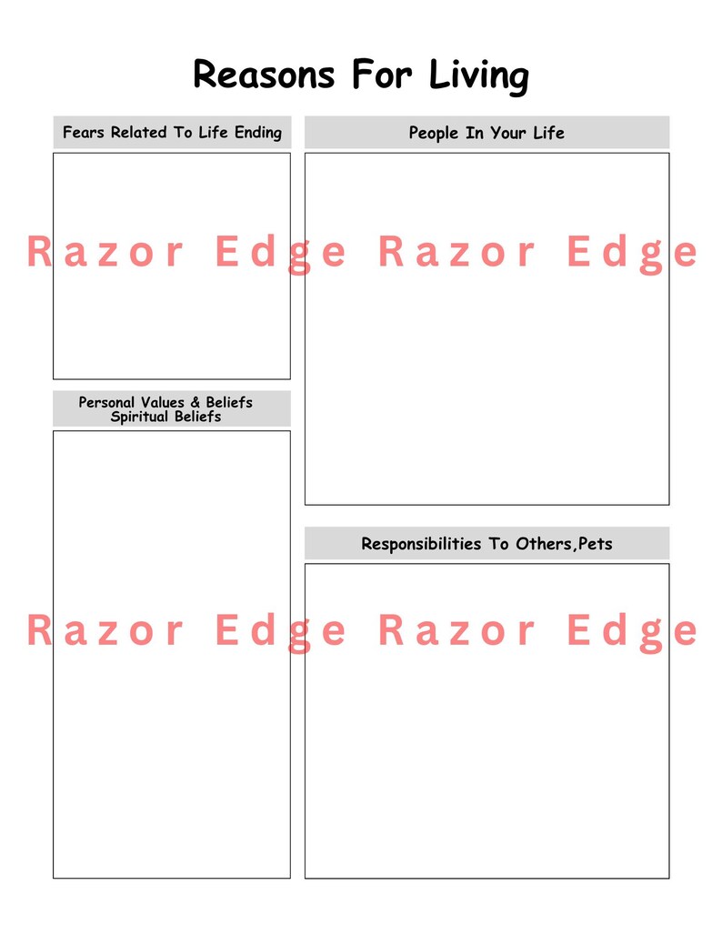 Personal Safety Plan Journal Printable | Editable Mental Health Planner ...
