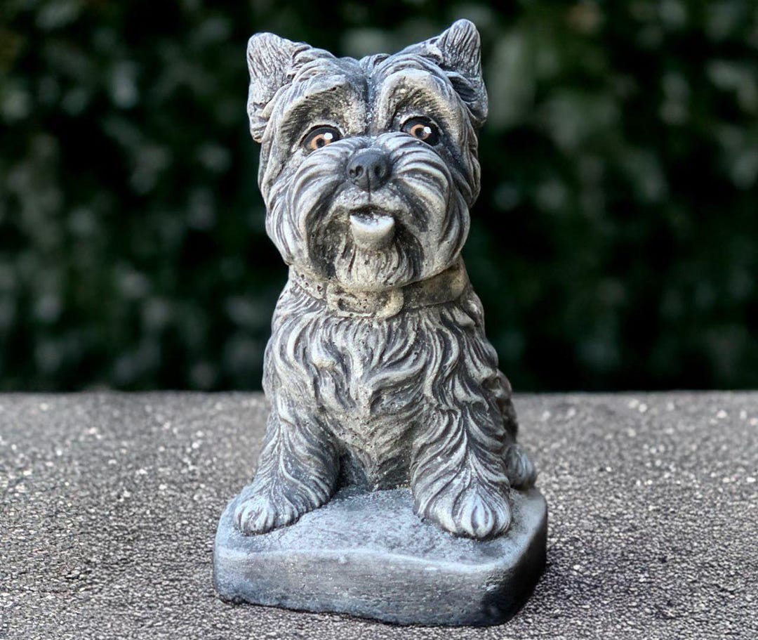 Outdoor Westie Dog Figurine Concrete Yorkie Statue Stone Terrier Yorkie ...