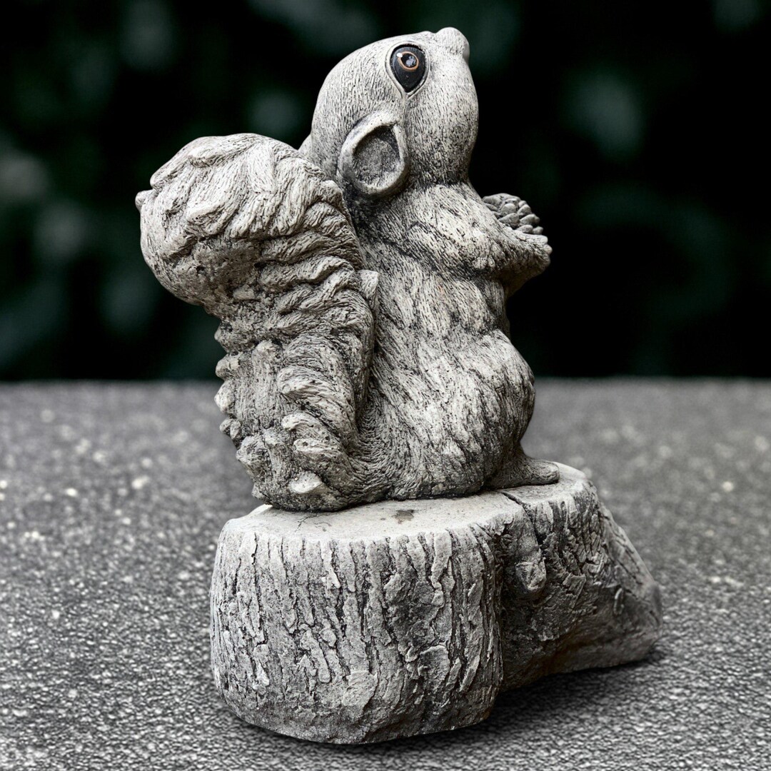 Stone Squirrel Statue Concrete Squirrel Sculpture Cement Animal ...