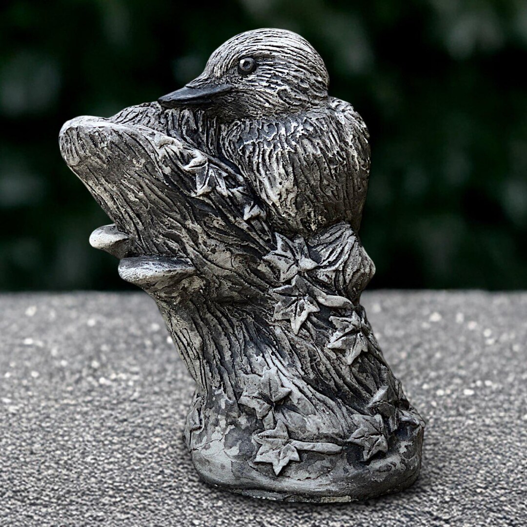 Concrete Bird Figurine Stone Bird Sculpture Cement Bird Ornament ...