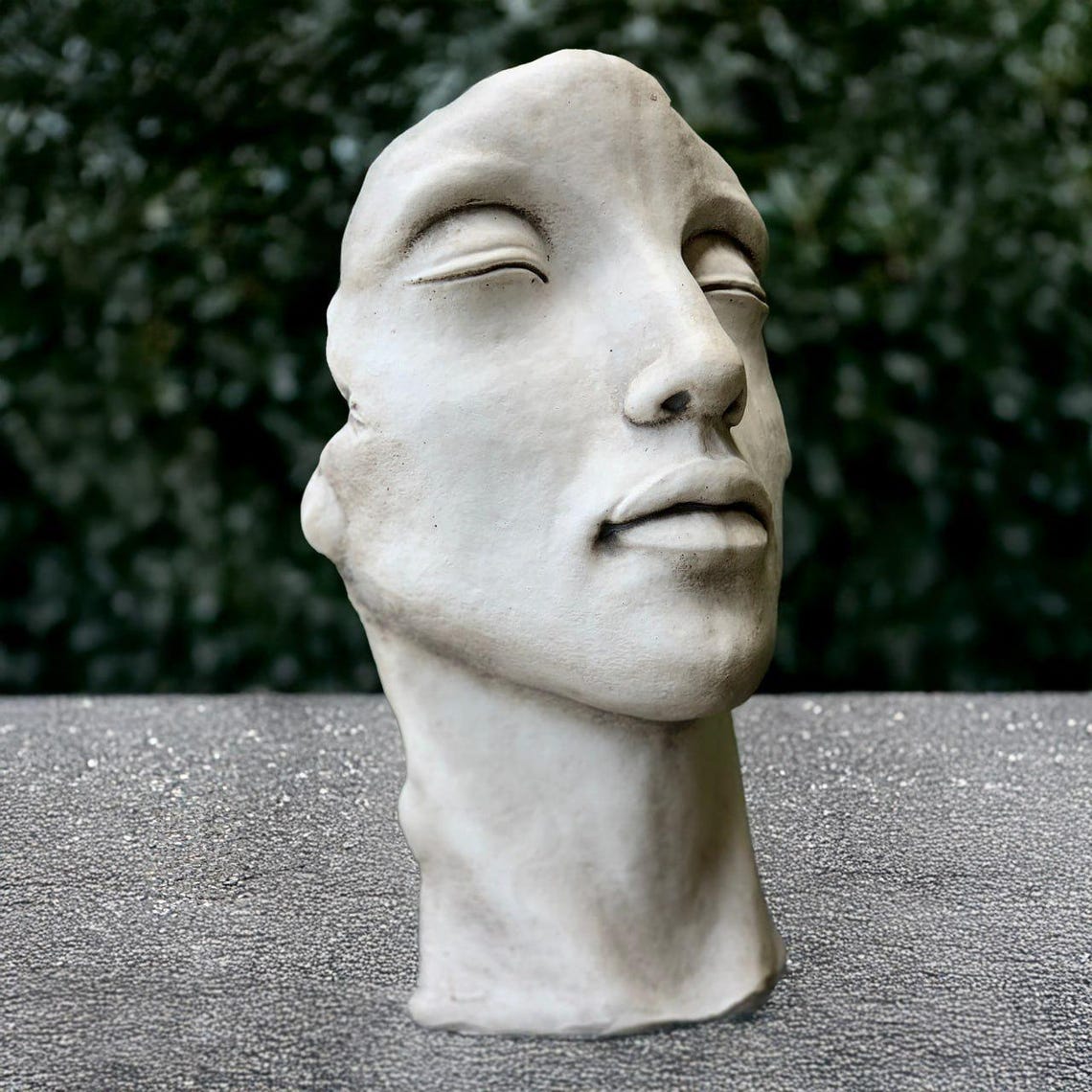 Massive Face Sculpture Concrete Head Figurine Stone Face Statue Cement ...