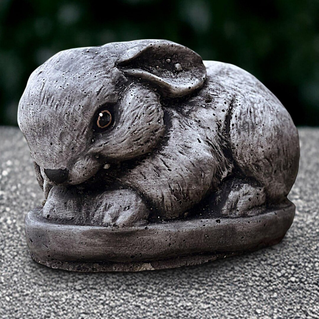 Outdoor Rabbit Statue Concrete Bunny Sculpture Cement Animal Figurine ...