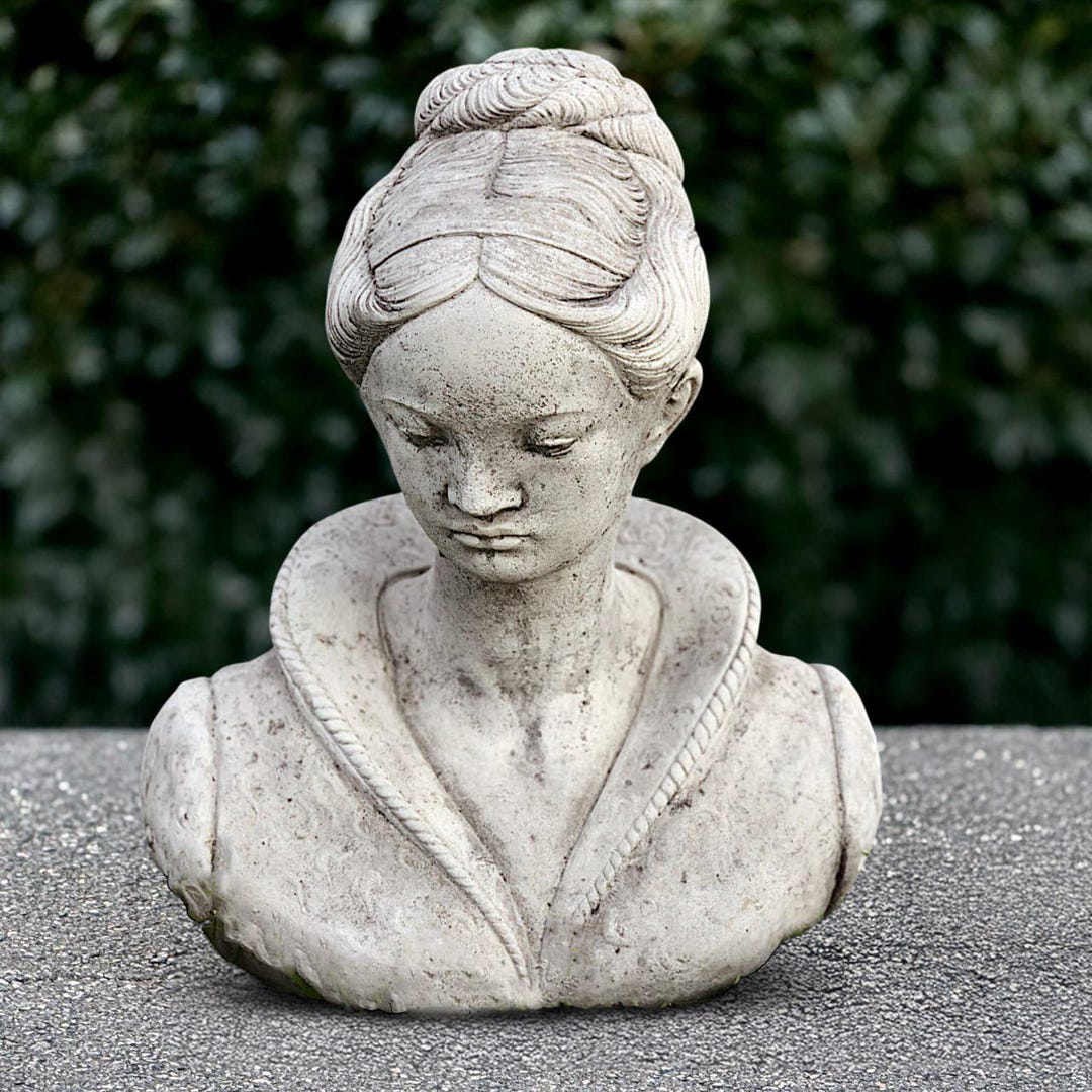 Concrete Woman Bust Sculpture Cement Face Statue Stone Head Figurine ...