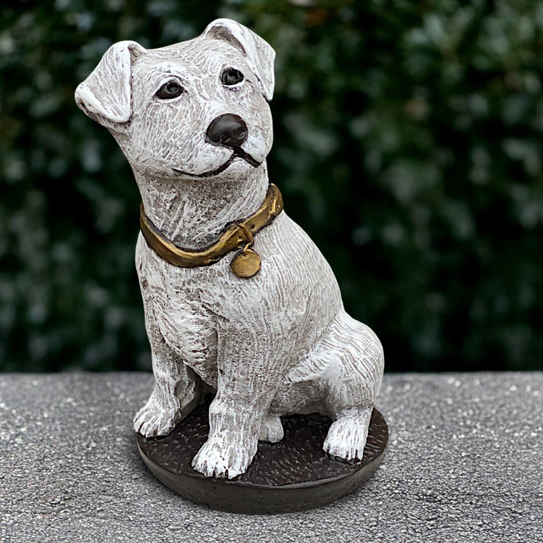 Stone Jack Russell Terrier Statue Concrete Dog Figurine Garden Pet ...