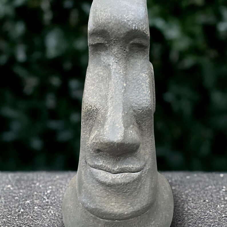 Massive Smiling Moai Face Statue Concrete Easter Island Sculpture ...