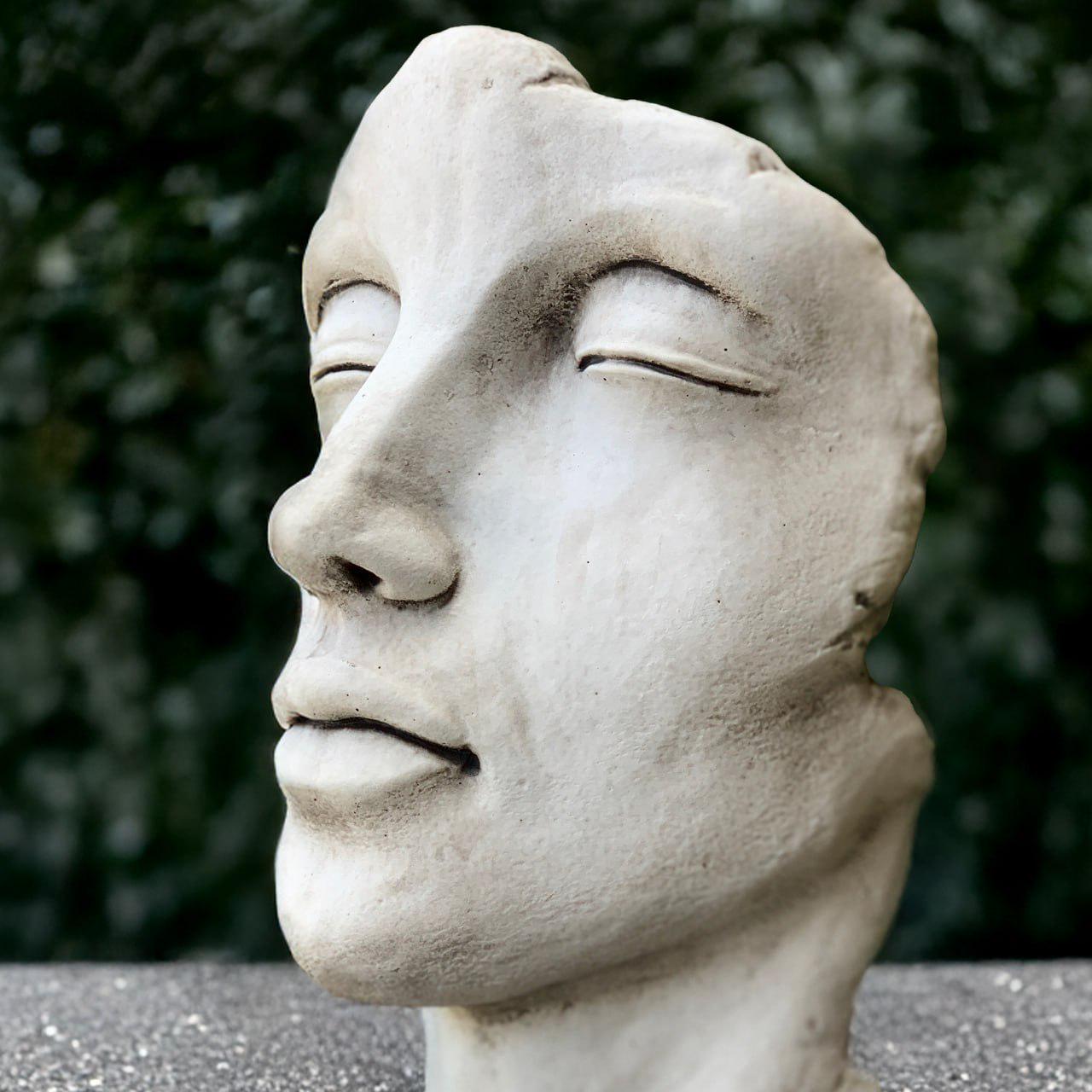 Massive Face Sculpture Concrete Head Figurine Stone Face Statue Cement ...