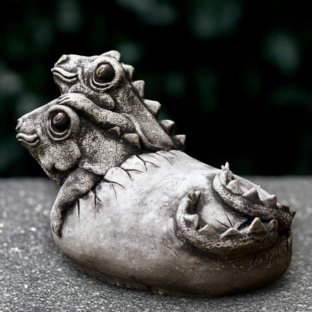 Unique Baby Lizards Sculpture Concrete Lizards Statue Cement Couple ...