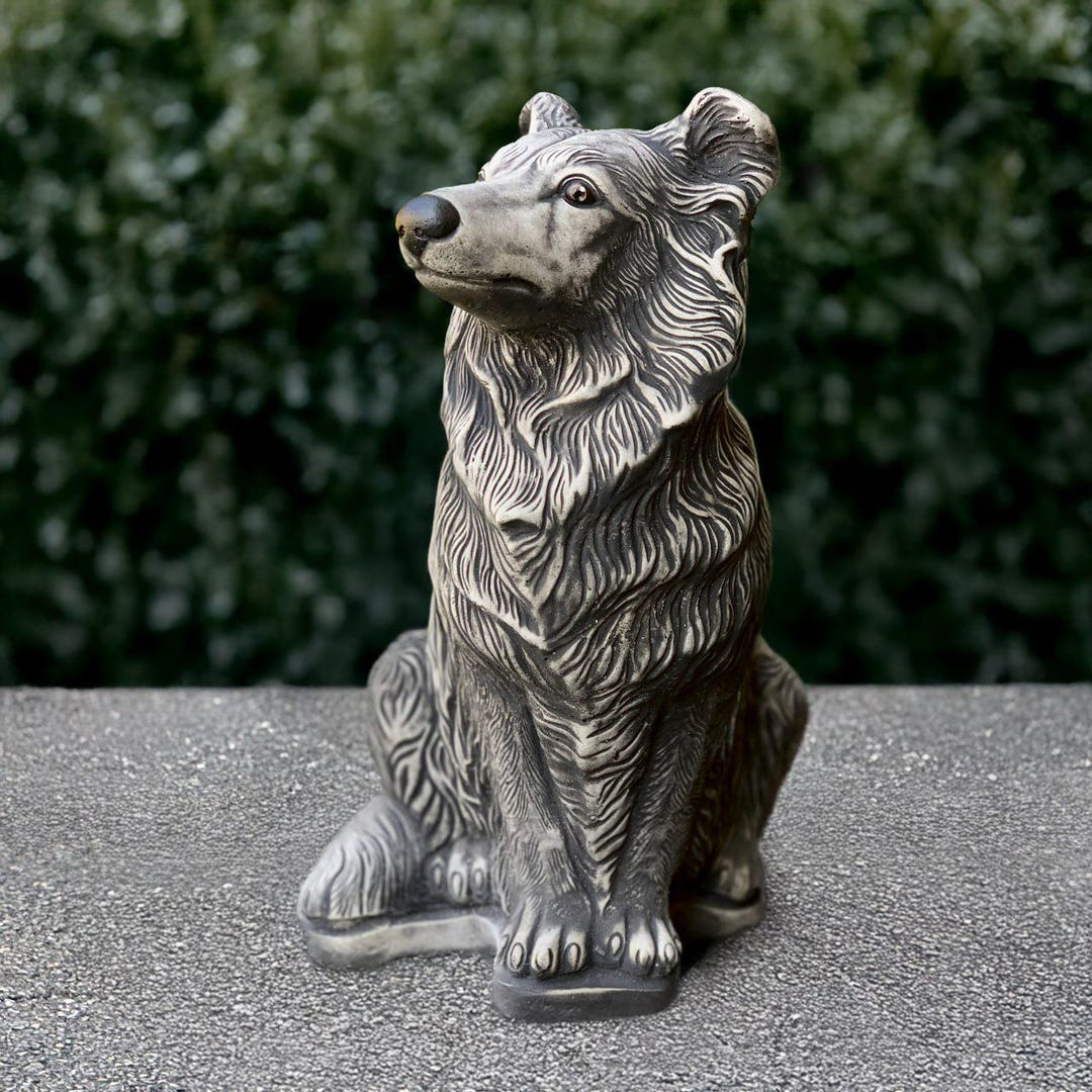 Large Collie Dog Statue Concrete Dog Sculpture Outdoor Scottish ...
