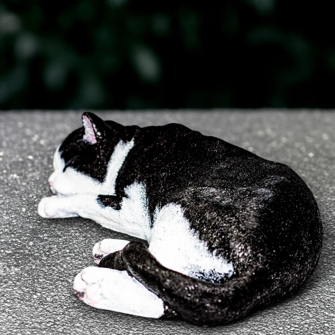 Stone Kitty Statue Concrete Cat Figure Cement Kitten Sculpture Outdoor ...