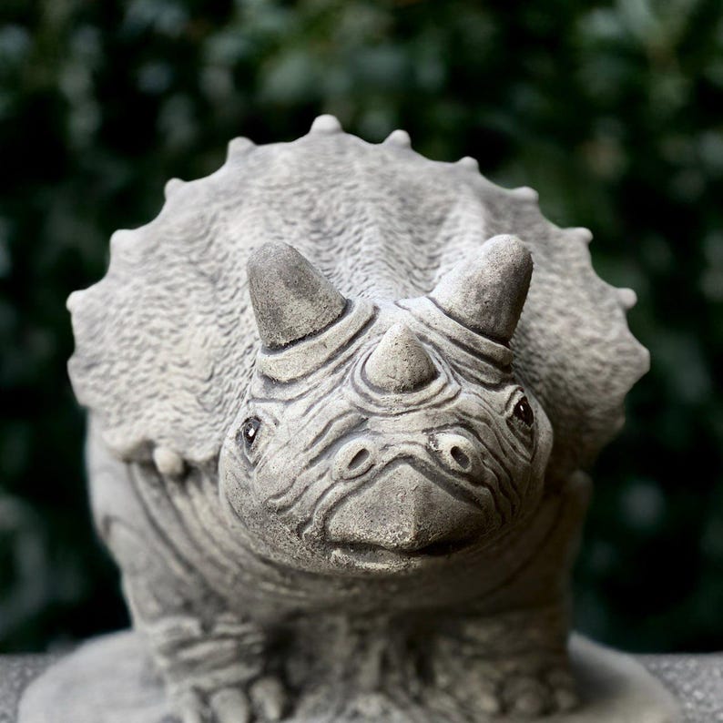 Concrete Triceratops Statue Stone Dinosaur Figure Cement Prehistoric ...