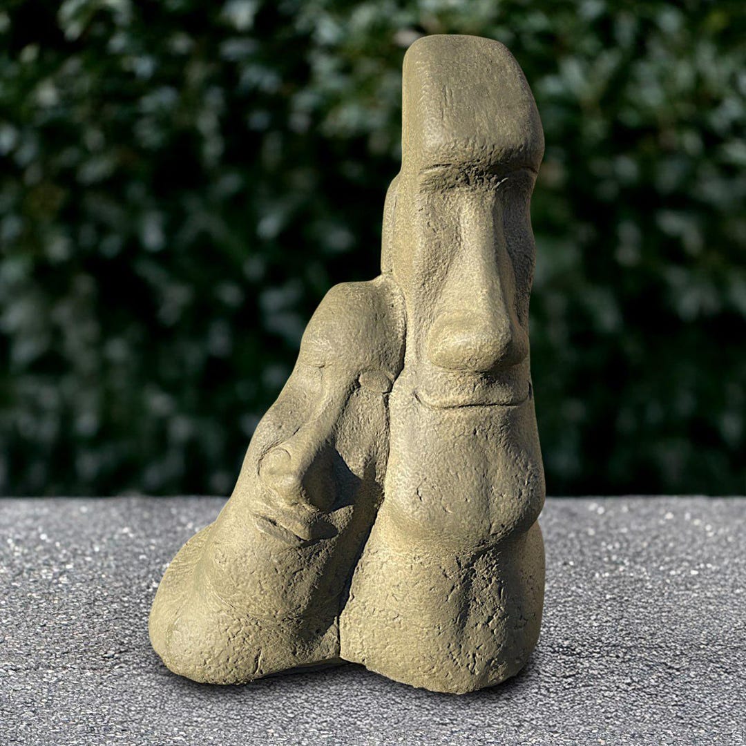 Large Island Face Statue Concrete Face Sculpture Cement Easter Island ...