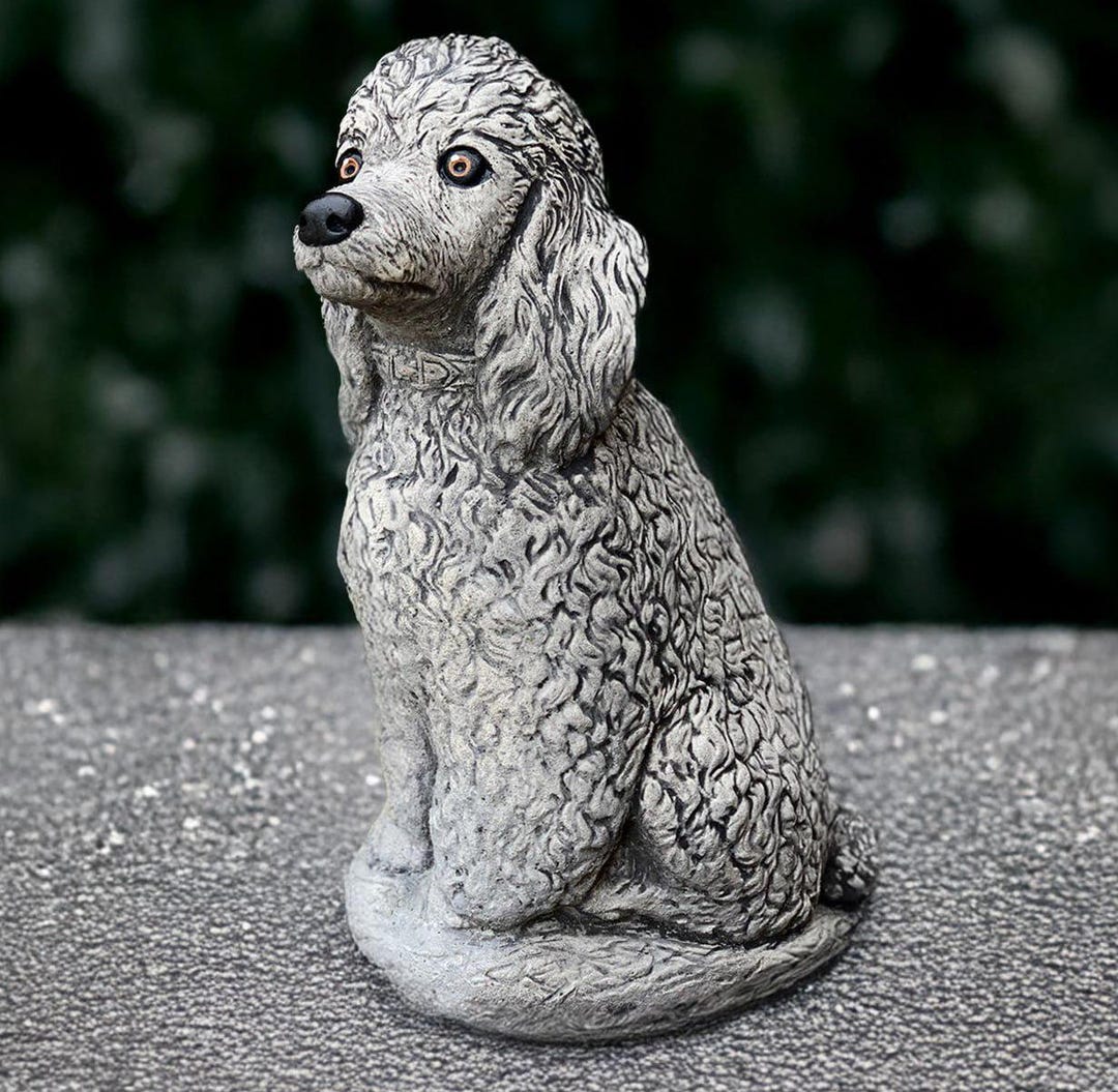 Garden Poodle Sculpture Concrete Dog Figurine Stone Pet Decoration ...