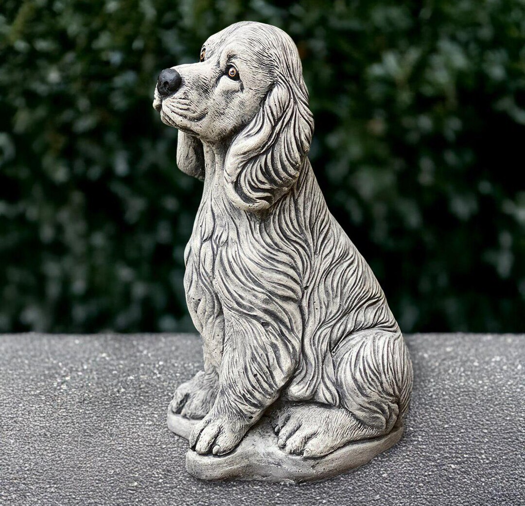 Cocker Spaniel Sculpture Concrete Spaniel Figurine Stone Dog Statue ...