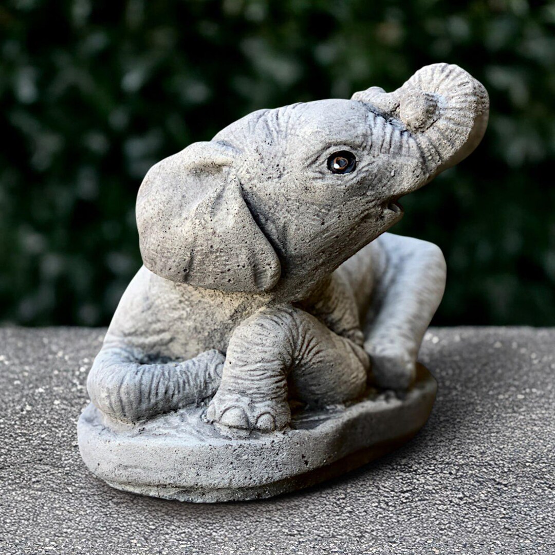 Concrete Elephant Statue Majestic Elephant Decor Lucky Elephant ...