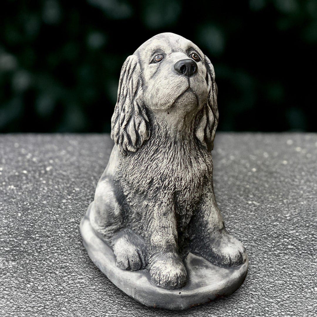 Stone Cocker Spaniel Statue Concrete Spaniel Sculpture Cement Animal ...