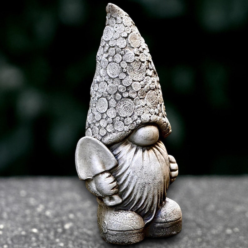 Fantasy Gnome Sculpture Concrete Pixie Figurine Outdoor Nordic Gnome ...