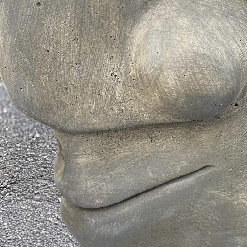 Large Face Statue Modern Head Sculpture Concrete Face Figurine Cement ...