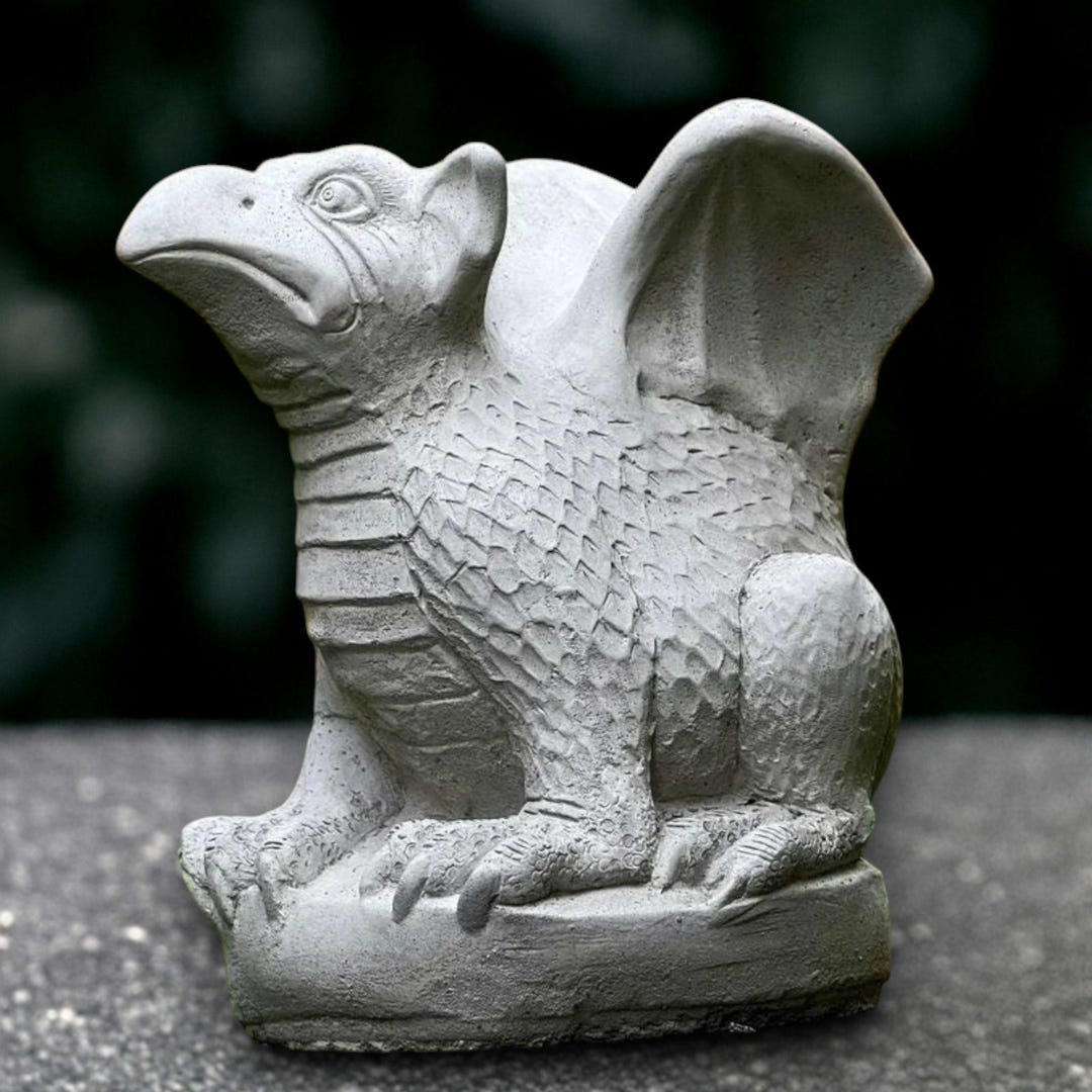 Stone Dragon Sculpture Outdoor Griffin Statue Concrete Animal Figurine ...